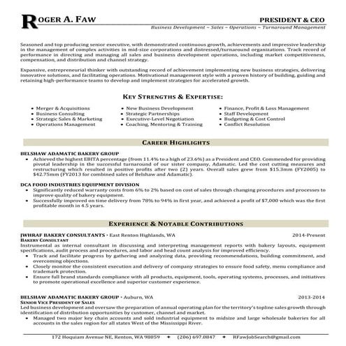 Roger A Faw Resume 100815 | PDF