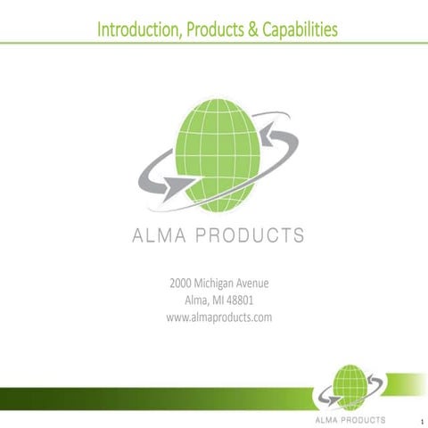 Alma Products Company - All Lines Introduction Jan 2015 X (2) | PPTX