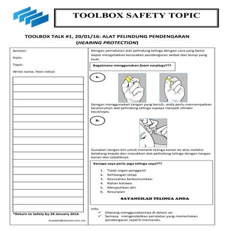 1 Toolbox talk | PDF