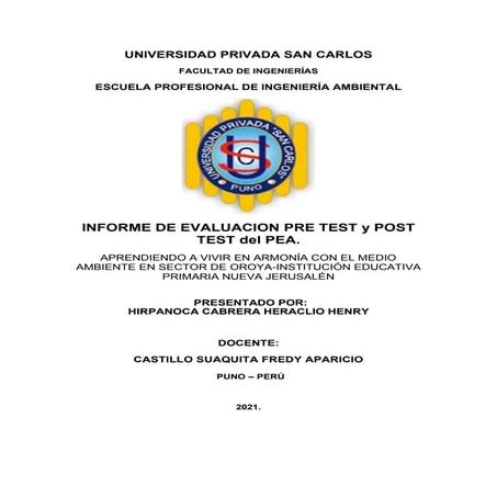 POST-TES_Y_PRE_TEST_(PEA).pdf EDUACION AMBIENTAL | PDF