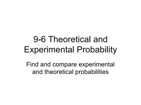 11.2 experimental probability | PDF | Physics | Science