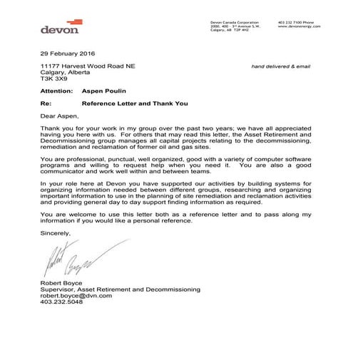 Devon Reference Letter_Robert Boyce | PDF