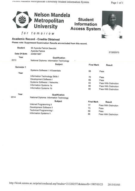 Academic Record | PDF | Undergraduate Education | College Education