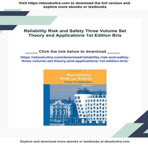 Reliability Risk and Safety Three Volume Set Theory and Applications ...