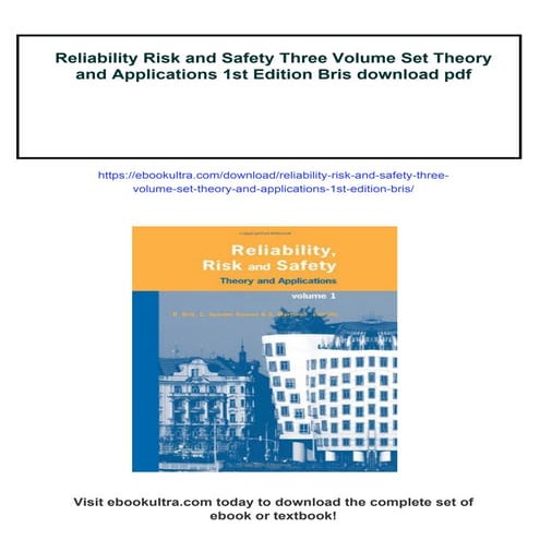 Reliability Risk and Safety Three Volume Set Theory and Applications ...