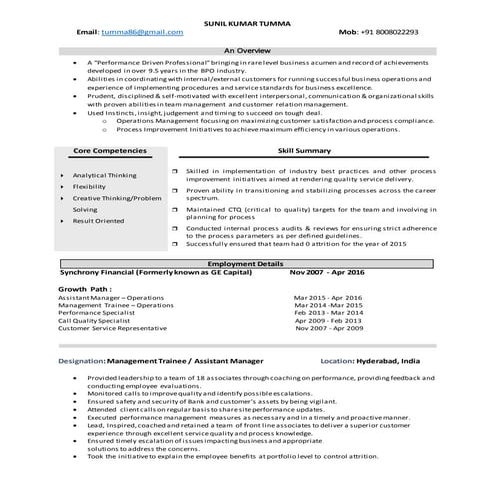 Sunil_Resume_Updated | PDF