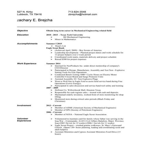 Final Resume Zach Brejcha | DOC