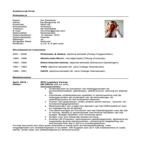 September 2015 - CV Iris Gieselaar | PDF