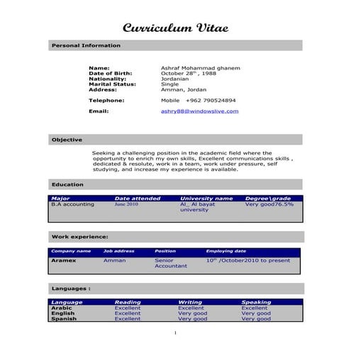 ashraf cv | PDF