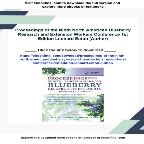 Proceedings of the Ninth North American Blueberry Research and ...