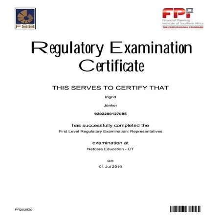 FPI Certificate203820 | PDF