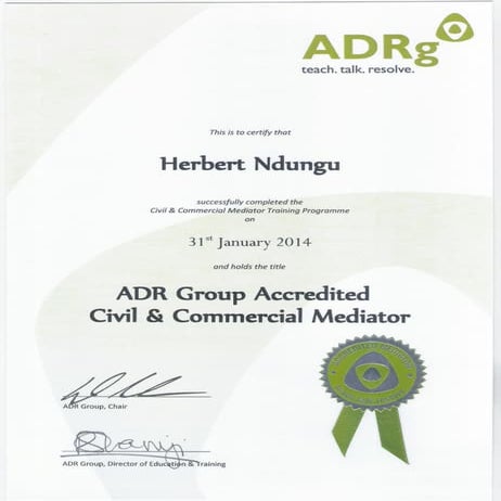 ADR Group Accredited Civil & Commercial Mediator | PDF