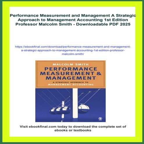 Performance Measurement and Management A Strategic Approach to Management Accounting 1st Edition ...