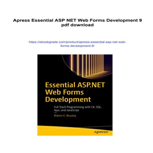 Apress Essential ASP NET Web Forms Development 9 | PDF