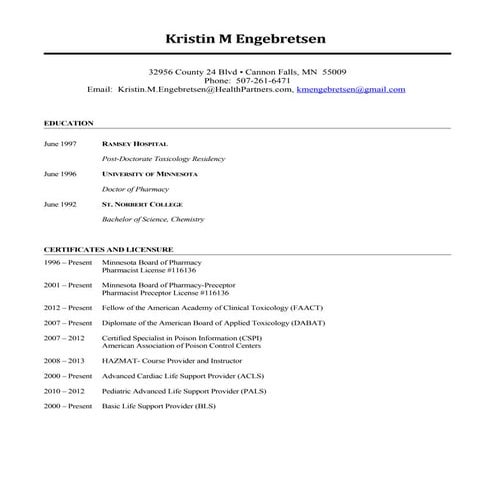 CV kristin Engebretsenfl2 | PDF