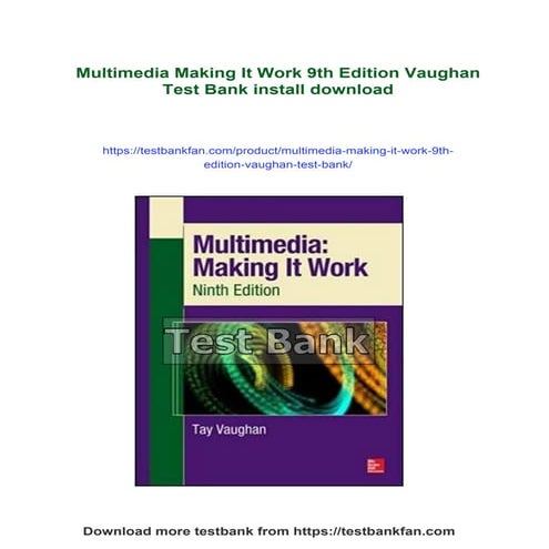 Multimedia Making It Work 9th Edition Vaughan Test Bank | PDF