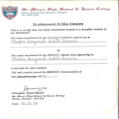 Passing Certificate | PDF