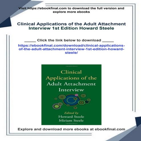 Clinical Applications of the Adult Attachment Interview 1st Edition ...