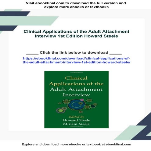 Clinical Applications of the Adult Attachment Interview 1st Edition ...
