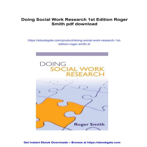 Doing Social Work Research 1st Edition Roger Smith | PDF