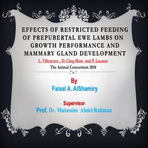 Effects of restricted feeding of prepubertal ewe lambs on growth ...