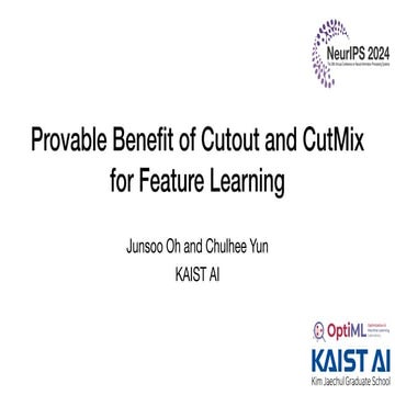 Provable Benefit of Cutout and CutMix for Feature Learning (NeurIPS ...