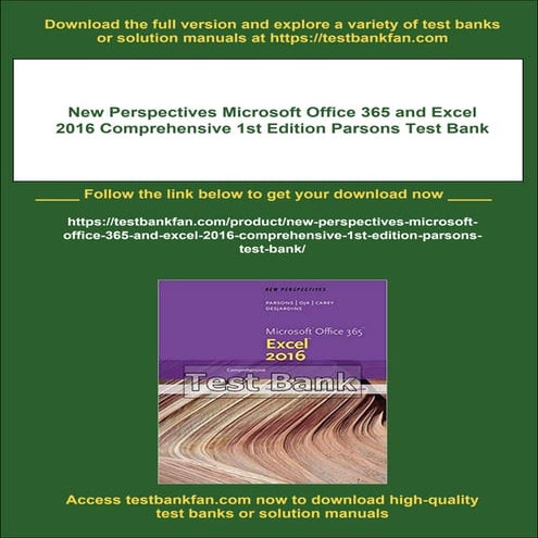 New Perspectives Microsoft Office 365 and Excel 2016 Comprehensive 1st ...