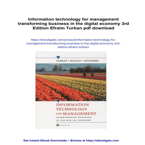 Information technology for management transforming business in the ...