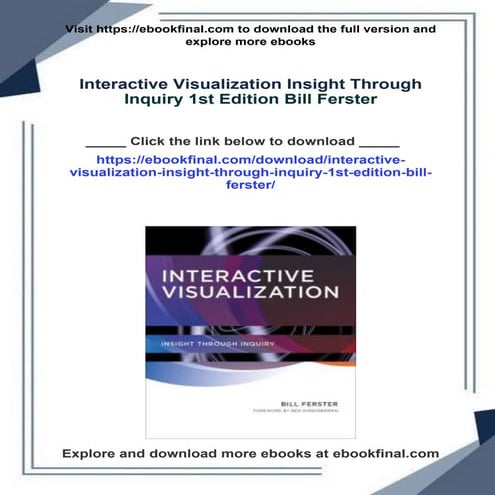 Interactive Visualization Insight Through Inquiry 1st Edition Bill Ferster | PDF