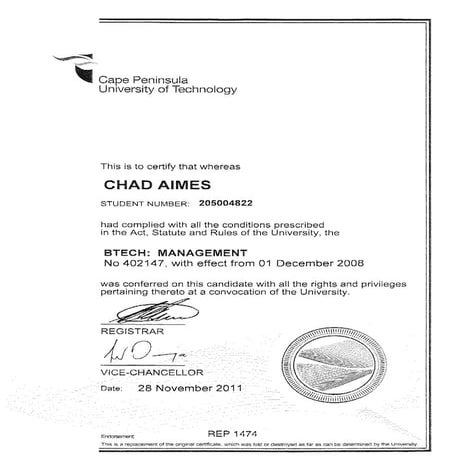 BTech Certificate | PDF