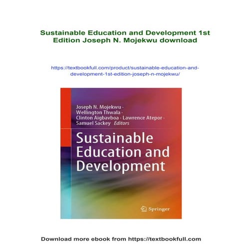 Sustainable Education and Development 1st Edition Joseph N. Mojekwu | PDF