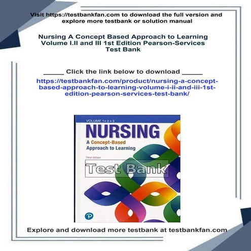Nursing A Concept Based Approach to Learning Volume I.II and III 1st ...