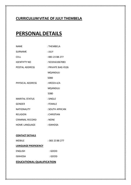 LERATO PULE CV | PDF