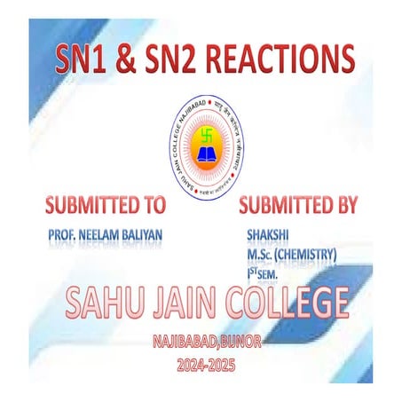 SN1 and SN2 Reaction for the studennt of | PDF