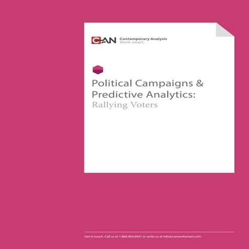 Political Campaigns & Predictive Analytics- Changing how to campaign | PDF