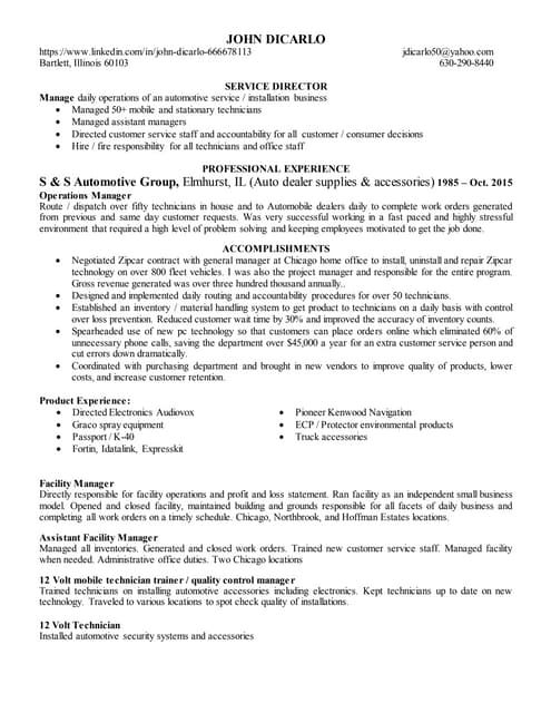 Odonel Resume | DOCX | Automotive