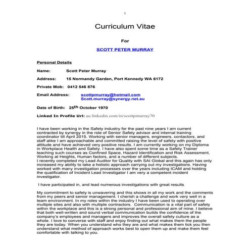 Curriculum Vitae Scott Murray | PDF