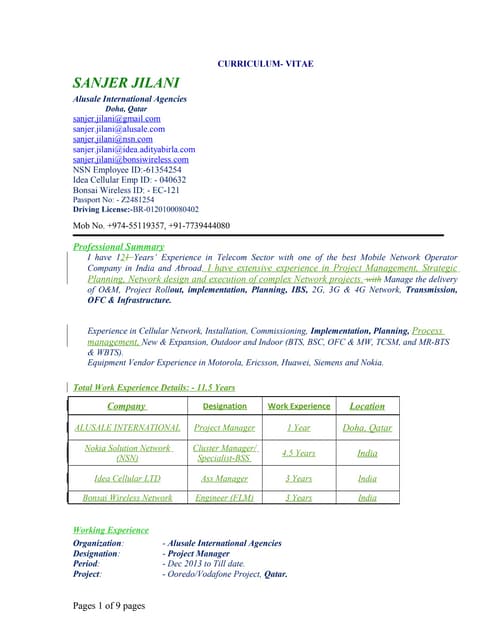 Sanjay_Sharma _resume_Telecom IMS LTE | PDF