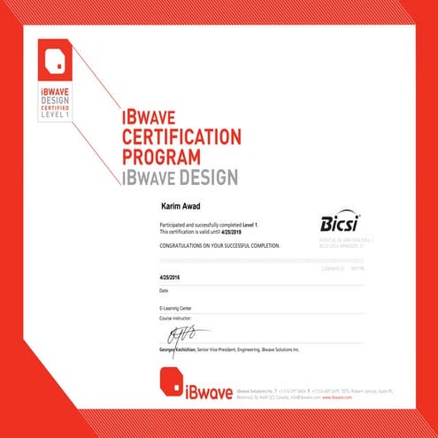 iBwave Certification - Level 1 | PDF