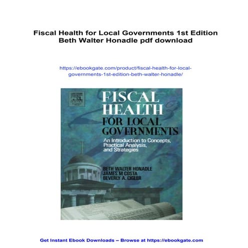 Fiscal Health for Local Governments 1st Edition Beth Walter Honadle | PDF