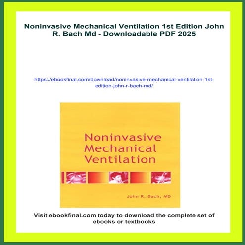 Noninvasive Mechanical Ventilation 1st Edition John R. Bach Md | PDF