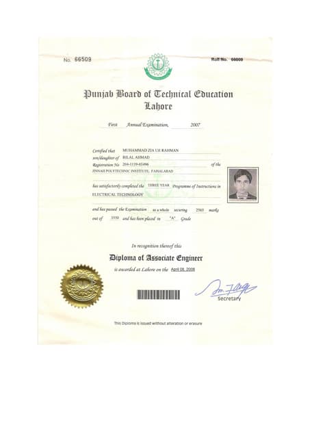 Diploma of associate engineering | PDF