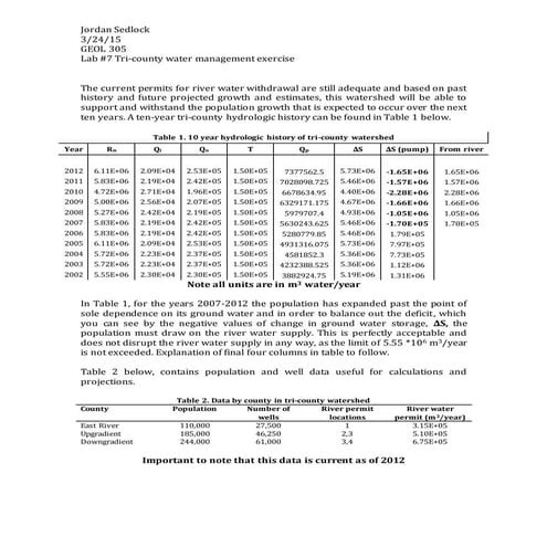 Lab 7 write up | DOCX | Geology | Science