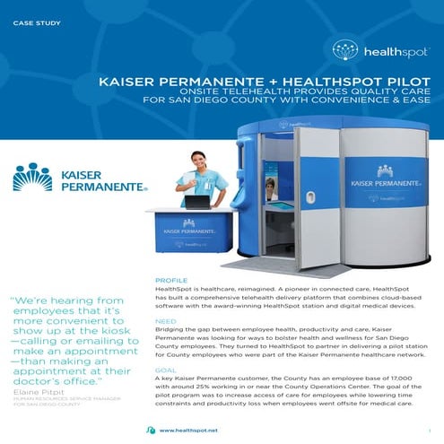 HealthSpot/Kaiser Permanente Case Study | PDF