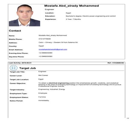Mostafa Abdelrady CV | PDF | Civil Engineering Industry | Industries