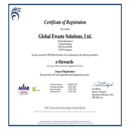 GES e-Stewards Cert | PDF