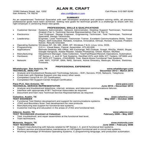Craft Resume | PDF