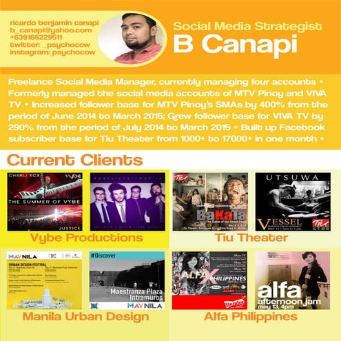 B Canapi - Social Media Manager | PDF | Business | Business and Finance