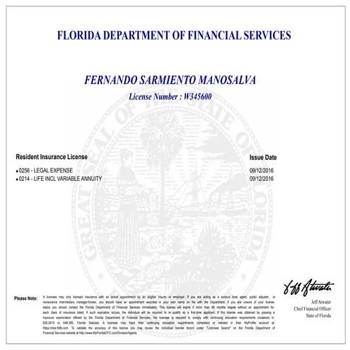 Florida License | PDF