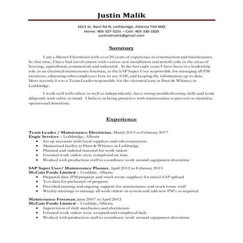 Bobby resume | DOC
